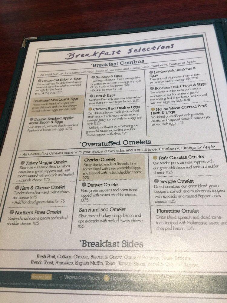 Menu at The Northern Pines Restaurant, Flagstaff