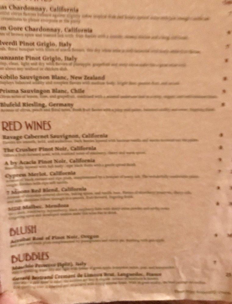 Menu at Foolish Frog restaurant, Saint Helena Island