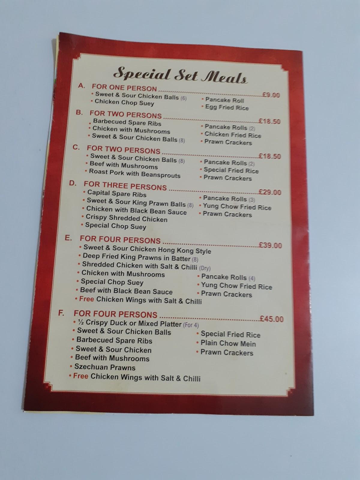 Menu at New World Chinese fast food, Grays