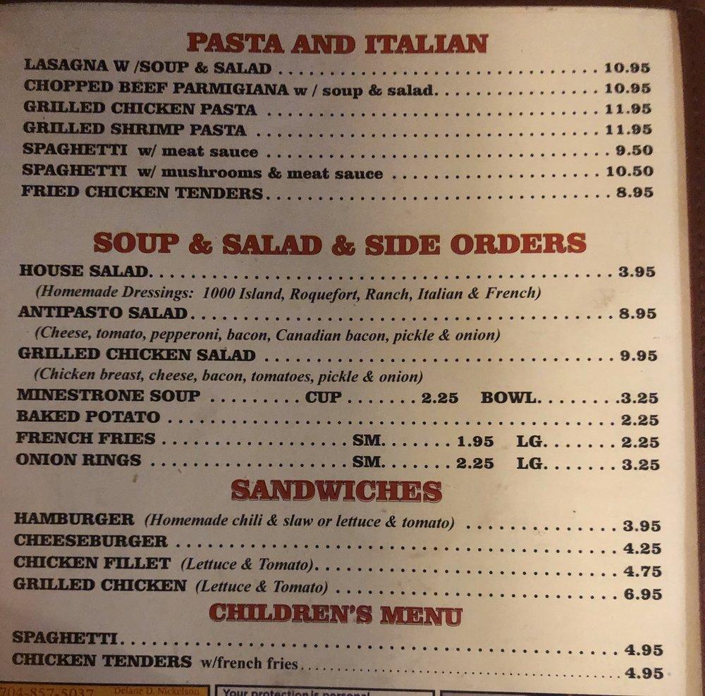 Menu at Stag & Doe steakhouse, China Grove