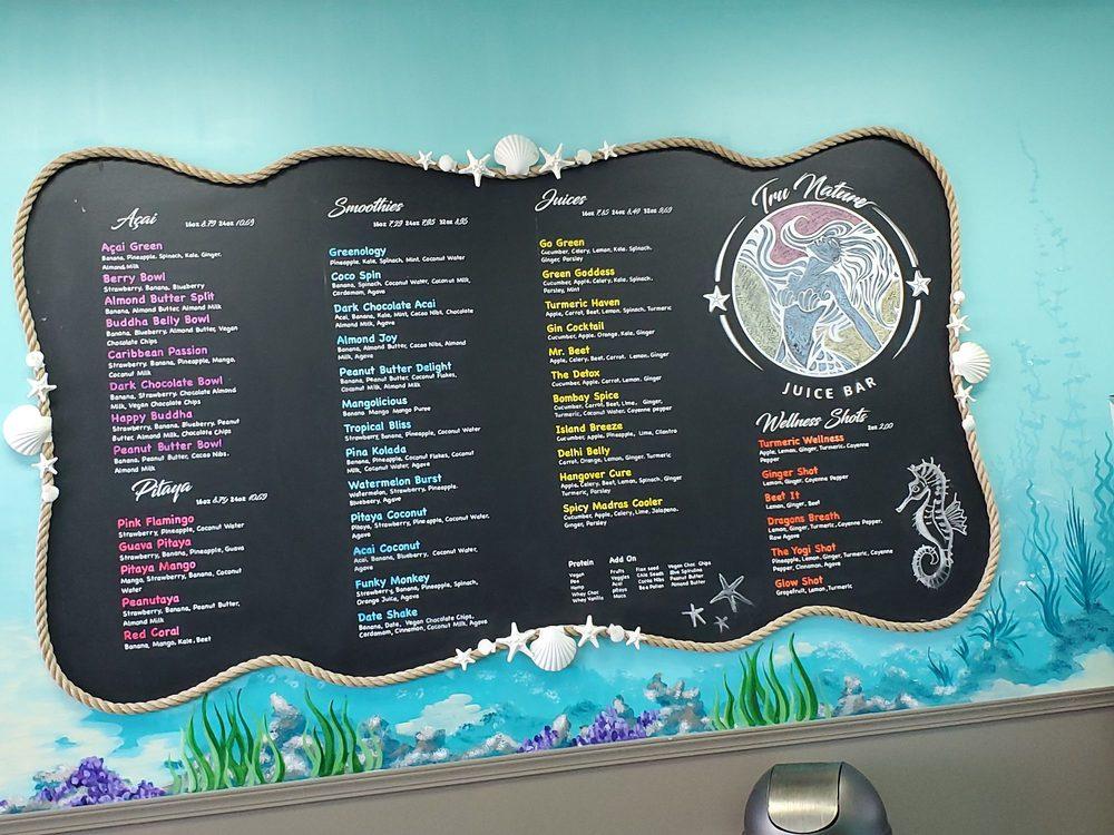 Menu at Tru Nature Juice Bar, Lancaster