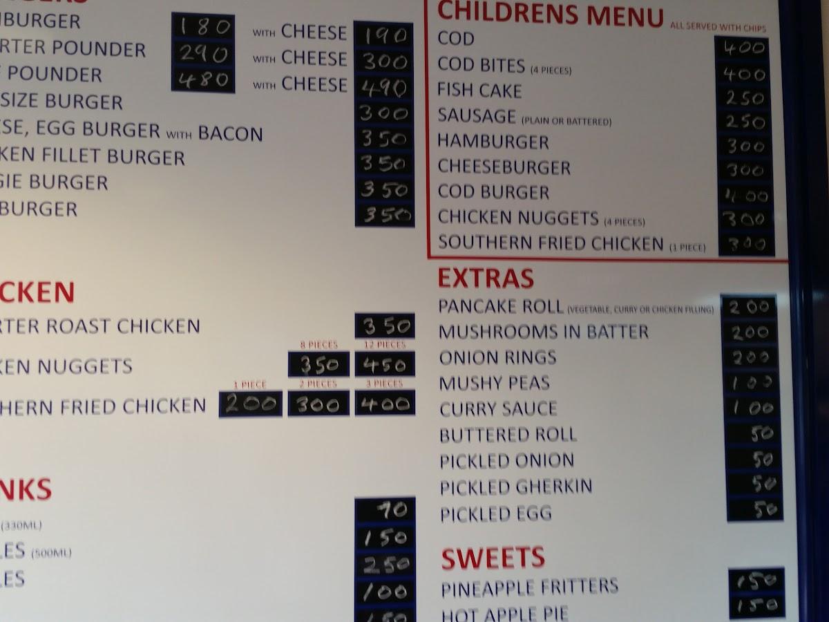 Menu at Danny's Traditional Fish & Chips fast food, Coulsdon, 5 The ...