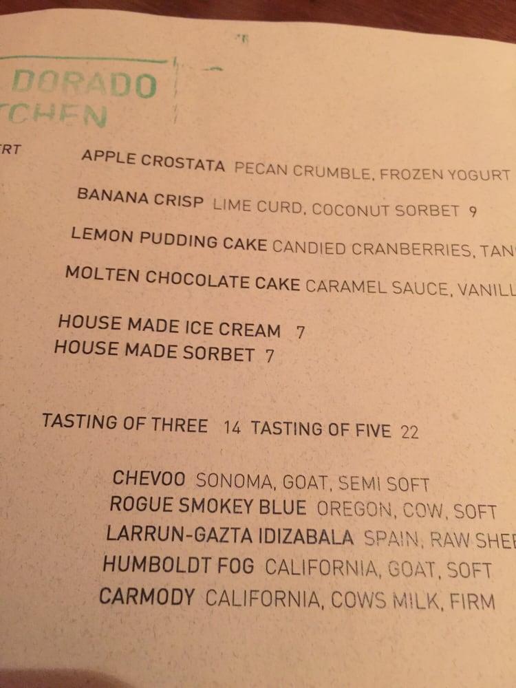 Menu at El Dorado Kitchen restaurant, Sonoma