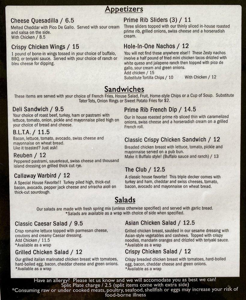Menu at Centennial Grille pub & bar, Medford