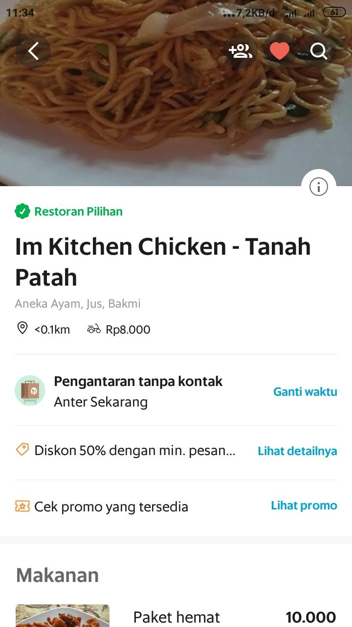 Menu at Im kitchen Chicken restaurant, Bengkulu