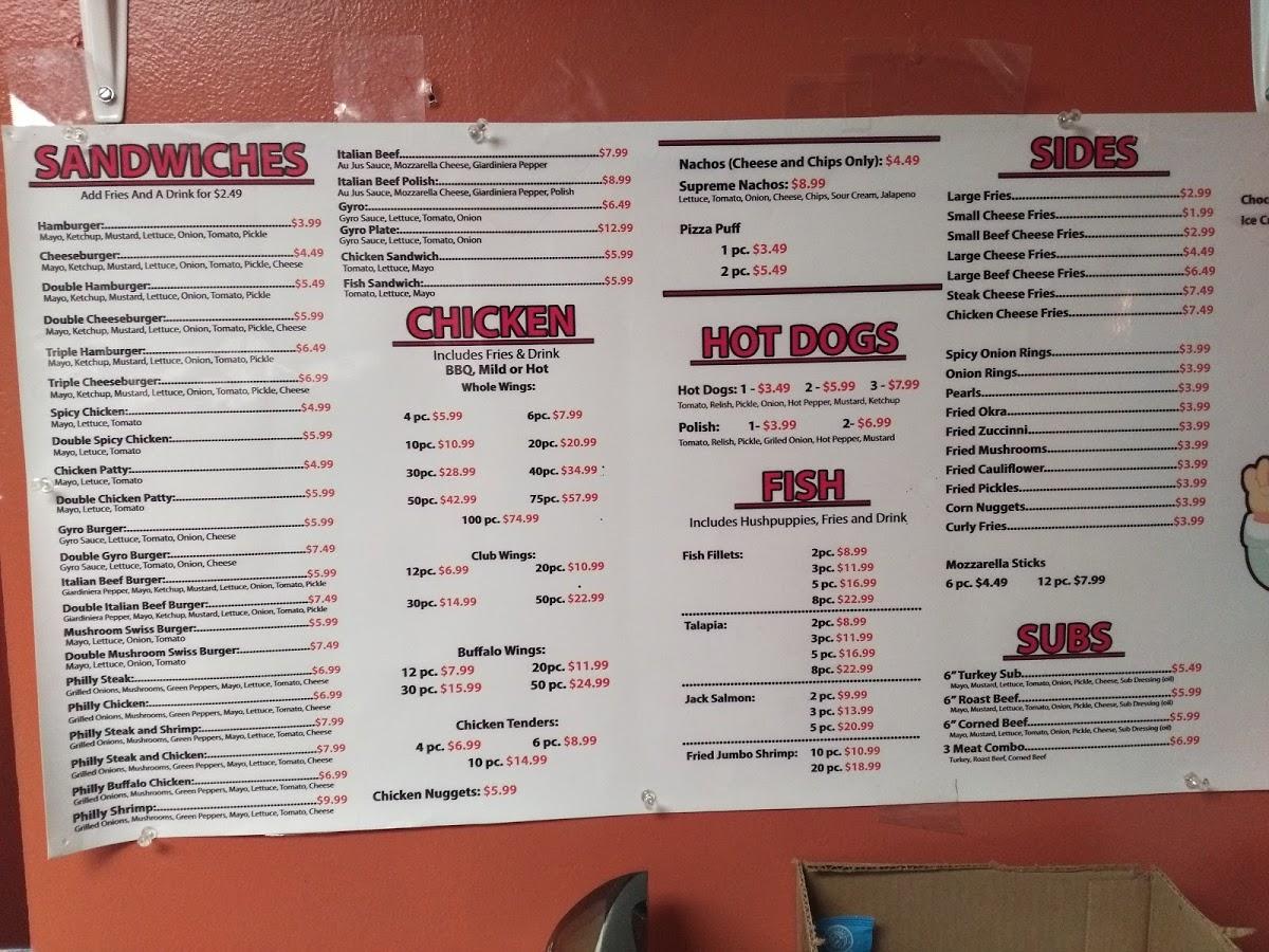 Menu at Paducah grill restaurant, Paducah, Bridge St