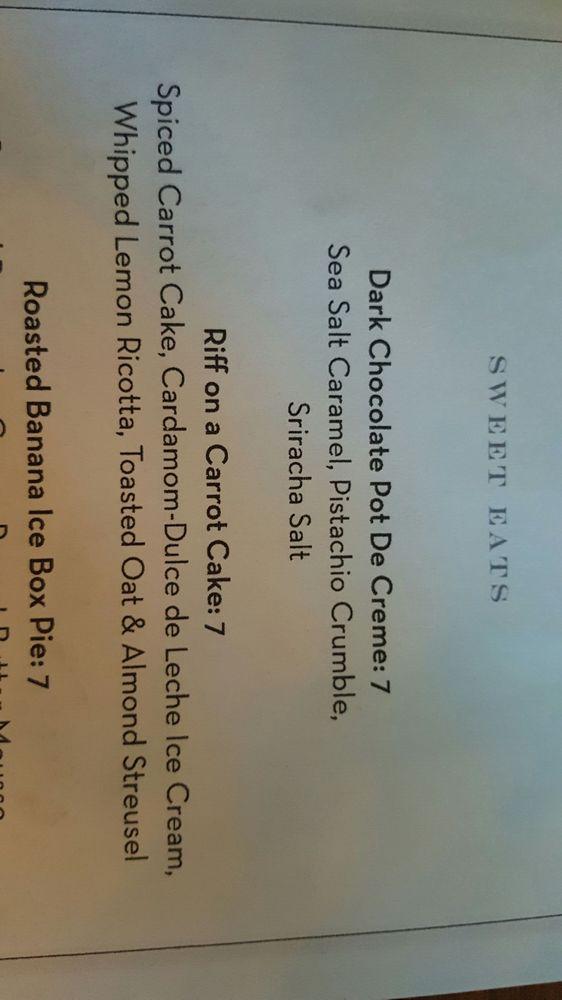 Menu at Postero restaurant, Hendersonville