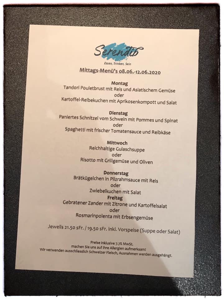 Menu da Restaurant Serendib, Burgdorf, 8