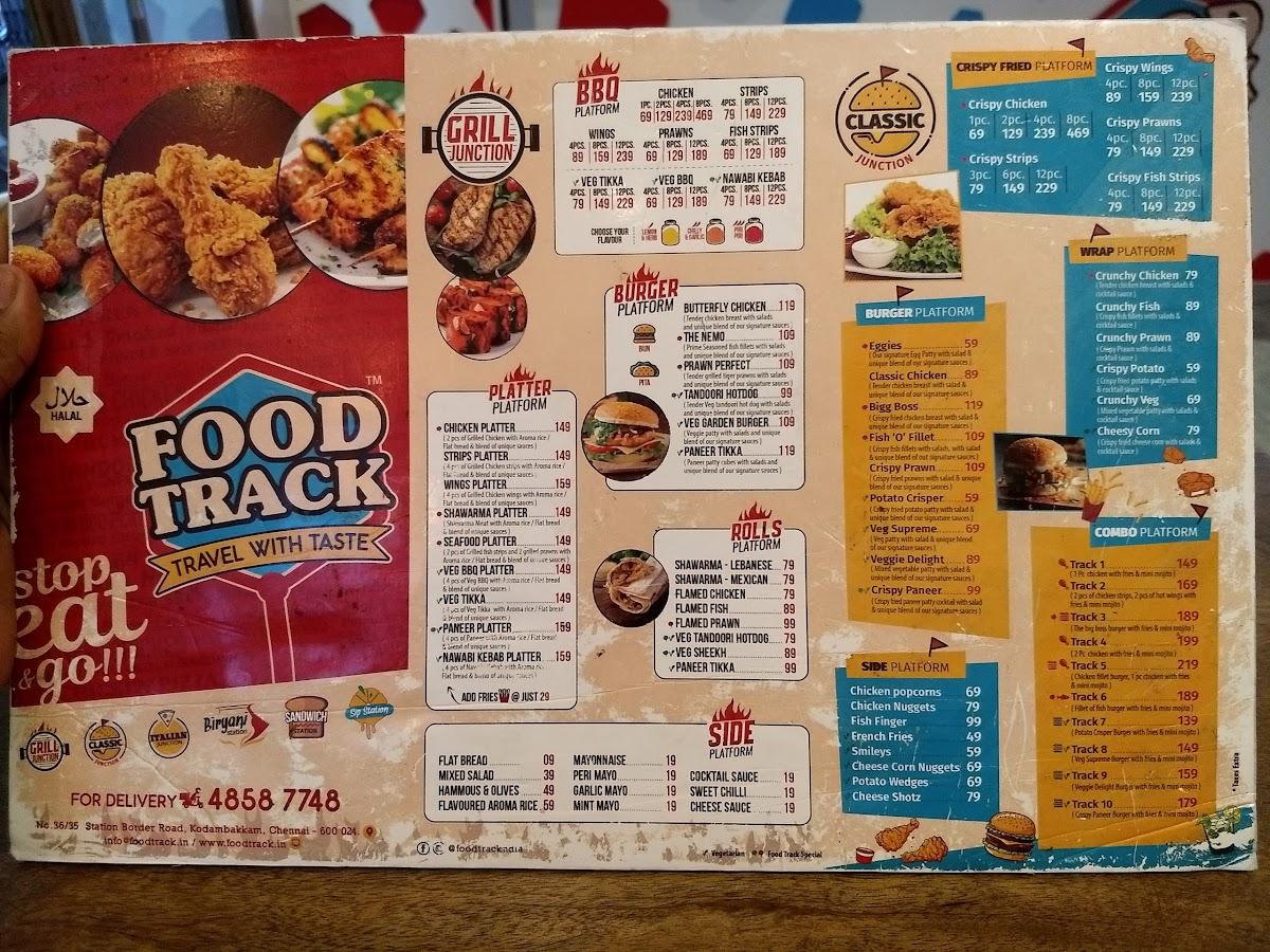 Menu at FOOD TRACK - KODAMBAKKAM, Chennai, Railway Station