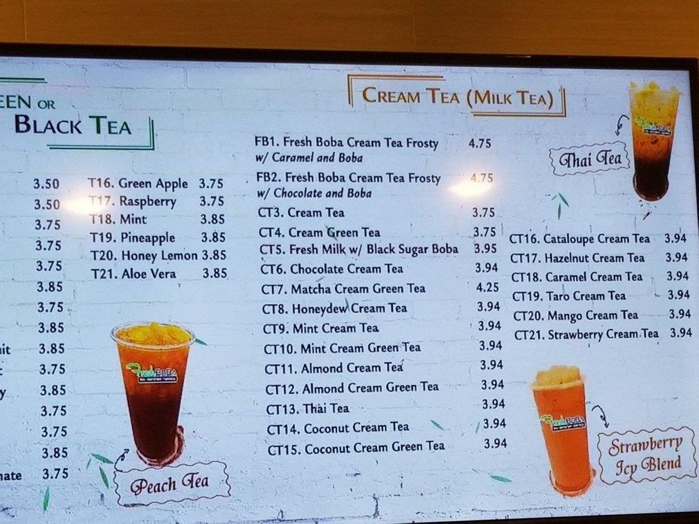 Menu at Fresh Boba pub & bar, Sugar Land