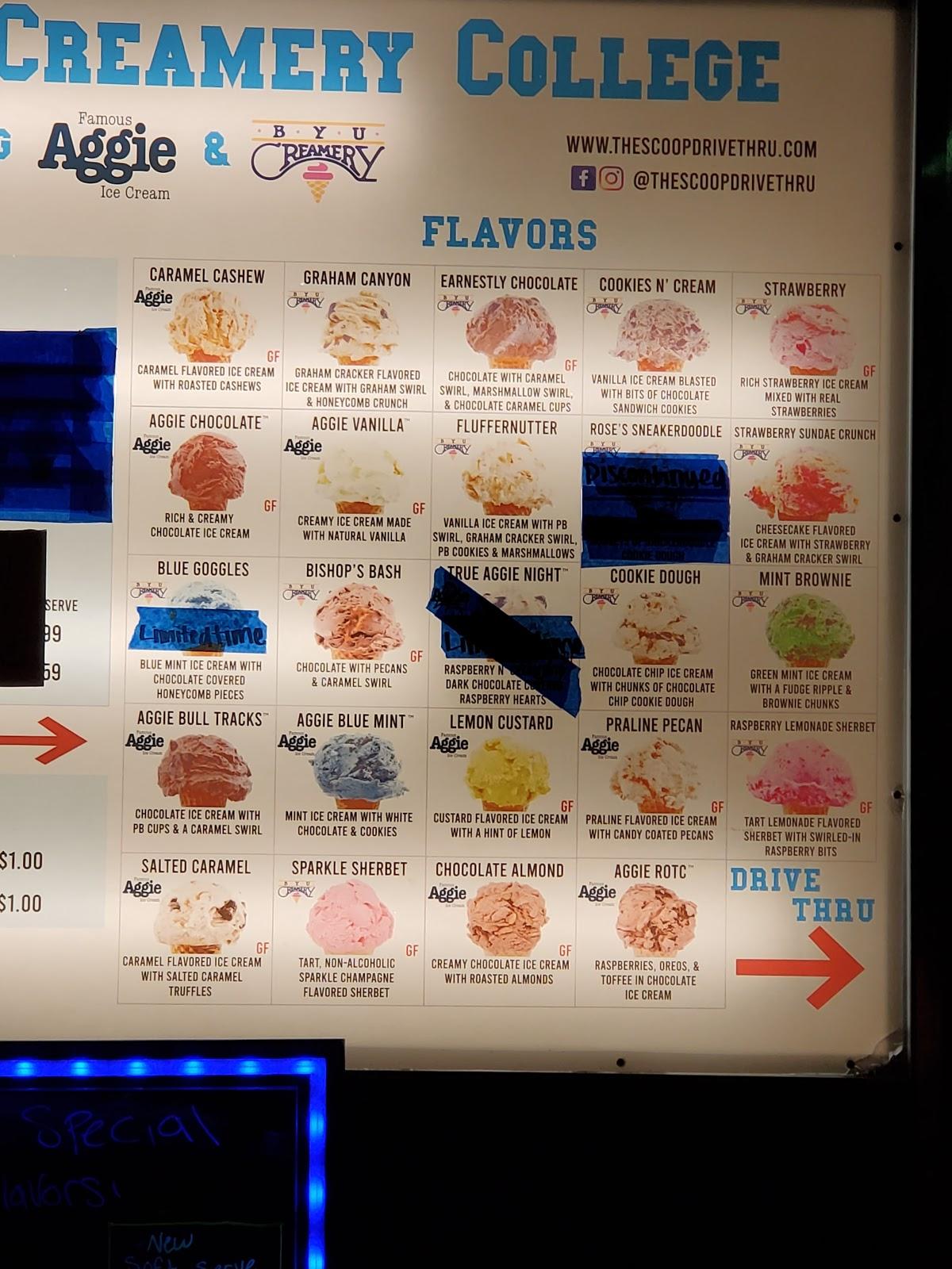 Menu at The Scoop, West Jordan, S 1300 W B