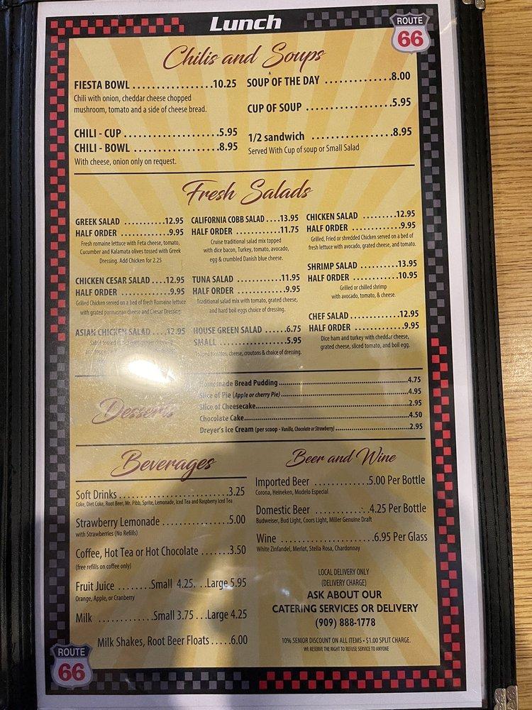 Menu at Molly's Cafe, San Bernardino