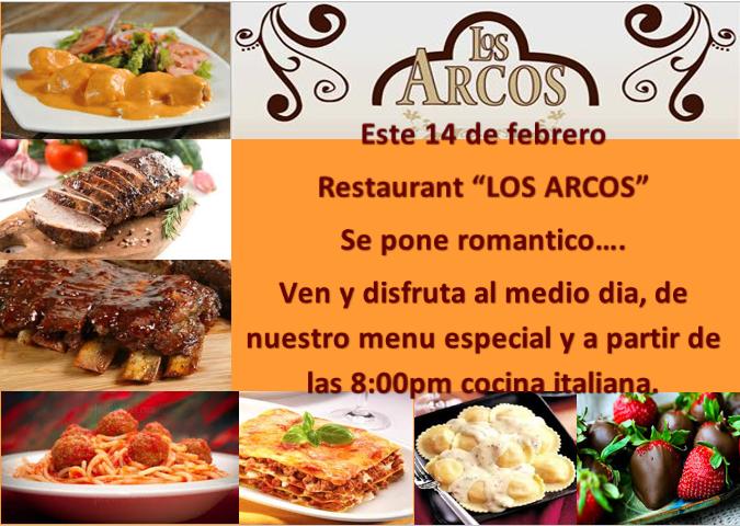 Menu at Los Arcos restaurant, Paracho