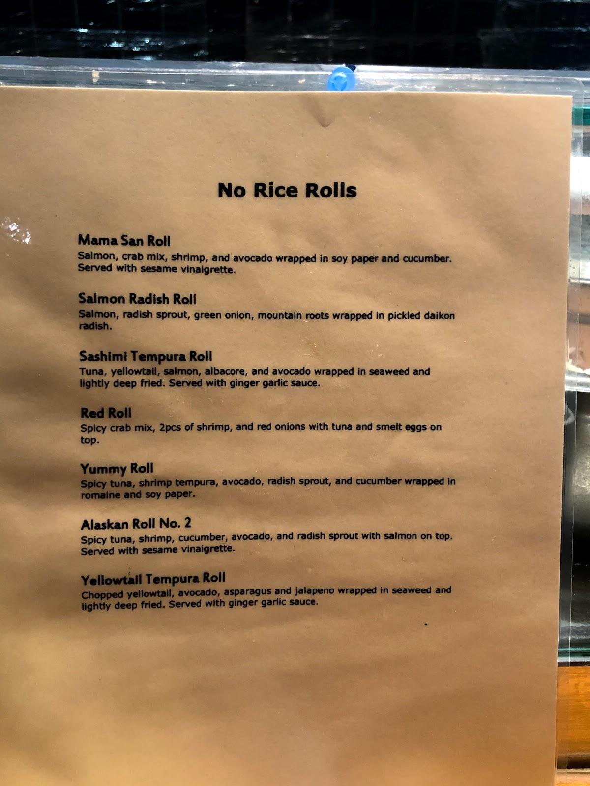 Menu at Tomodachi restaurant, Westlake Village, Agoura Rd
