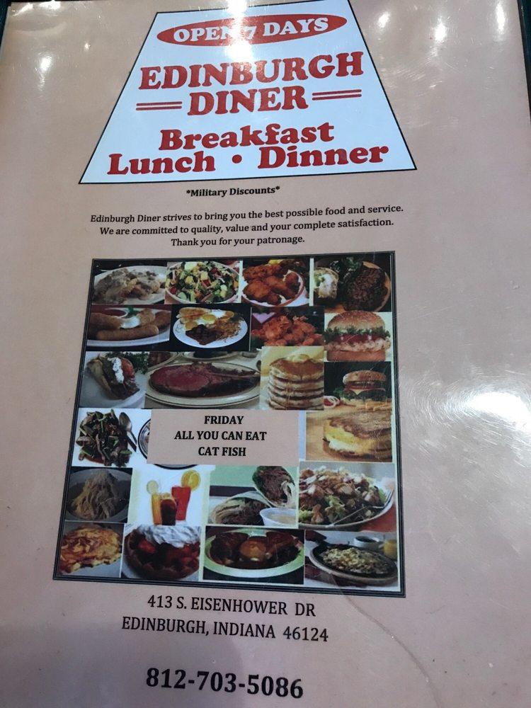 Menu at Edinburgh Diner restaurant, Edinburgh