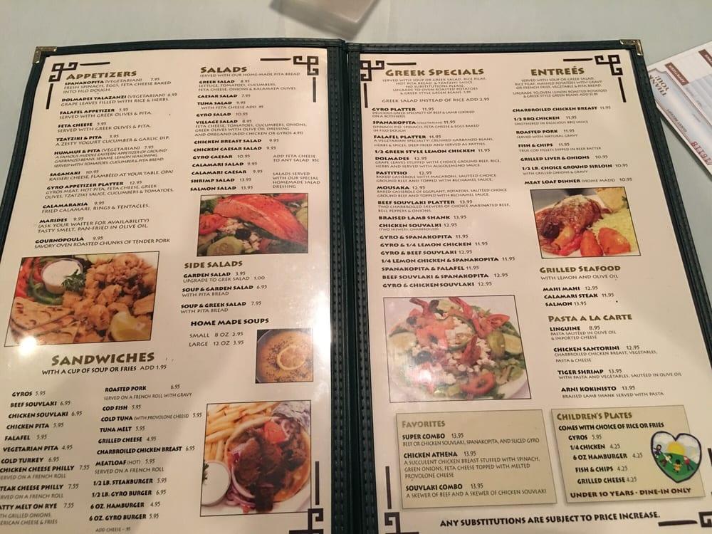Menu at Troy's Greek Restaurant, San Diego