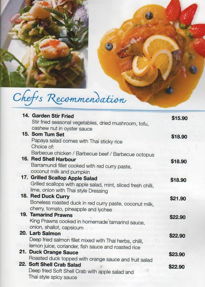 Menu at Andaman Thai Restaurant, Shellharbour