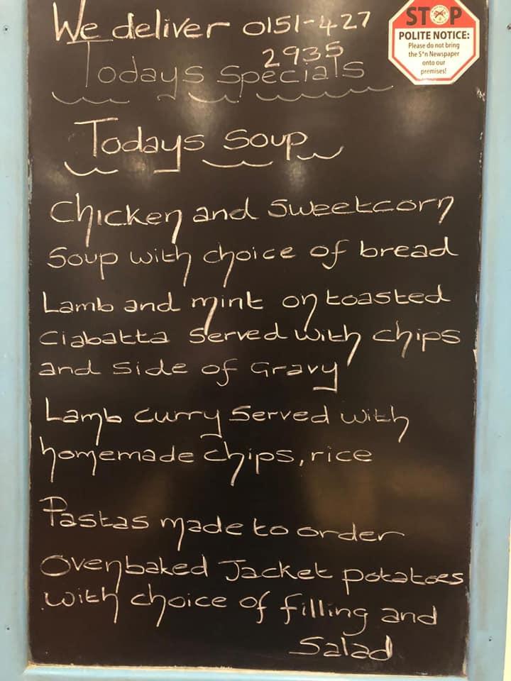 Menu at Cafe Cargo, Garston, 70 St Mary's Rd