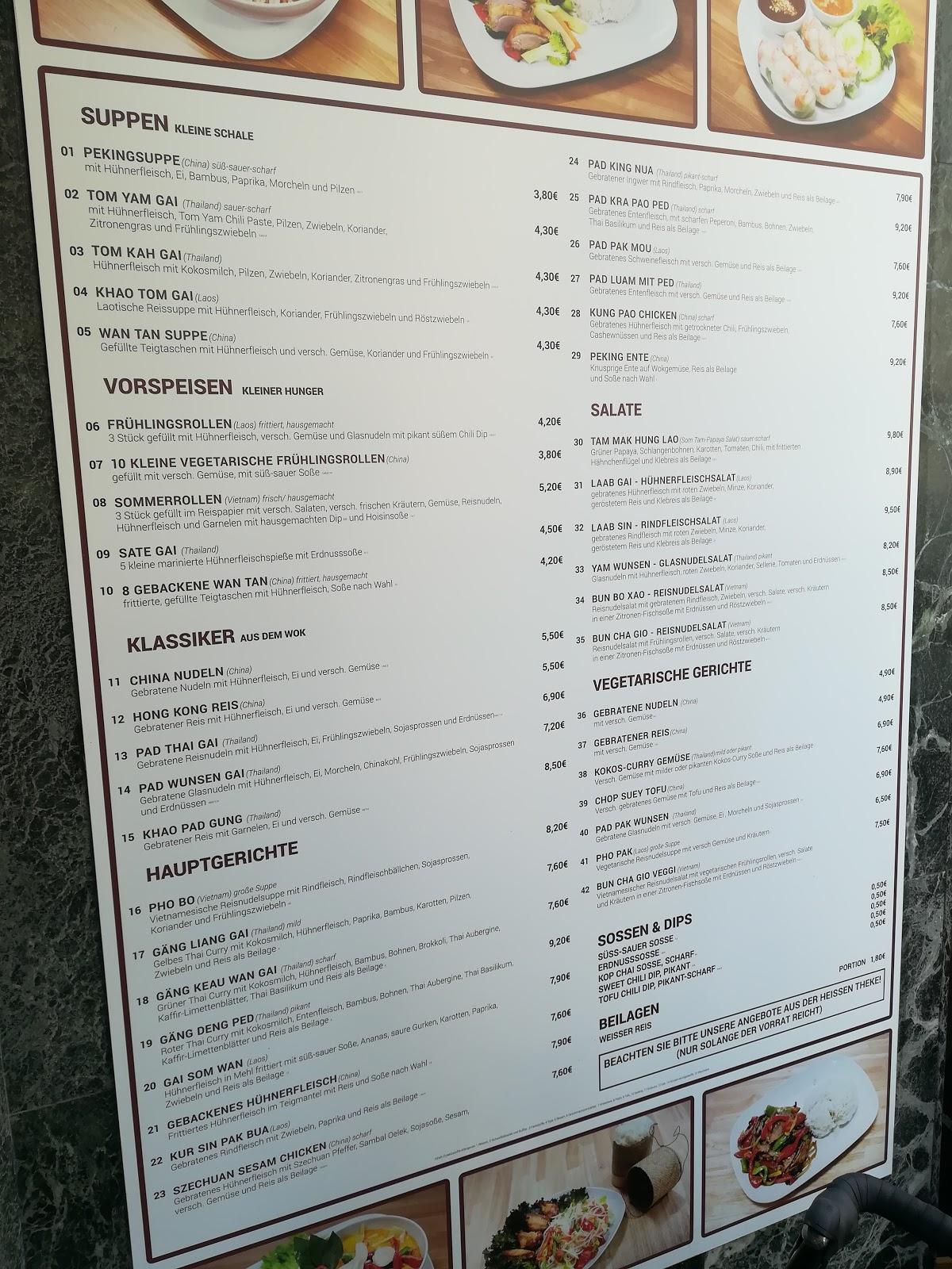 Speisekarte von Kop Chai Asia Imbiss restaurant, Mannheim