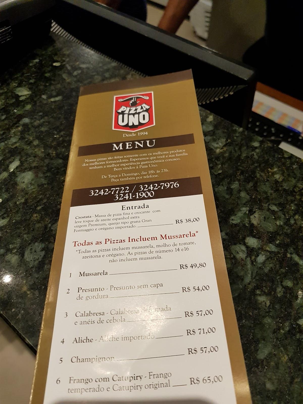 Menu em Pizza Uno pizzaria, Campinas, Av. Monsenhor Jerônimo Baggio