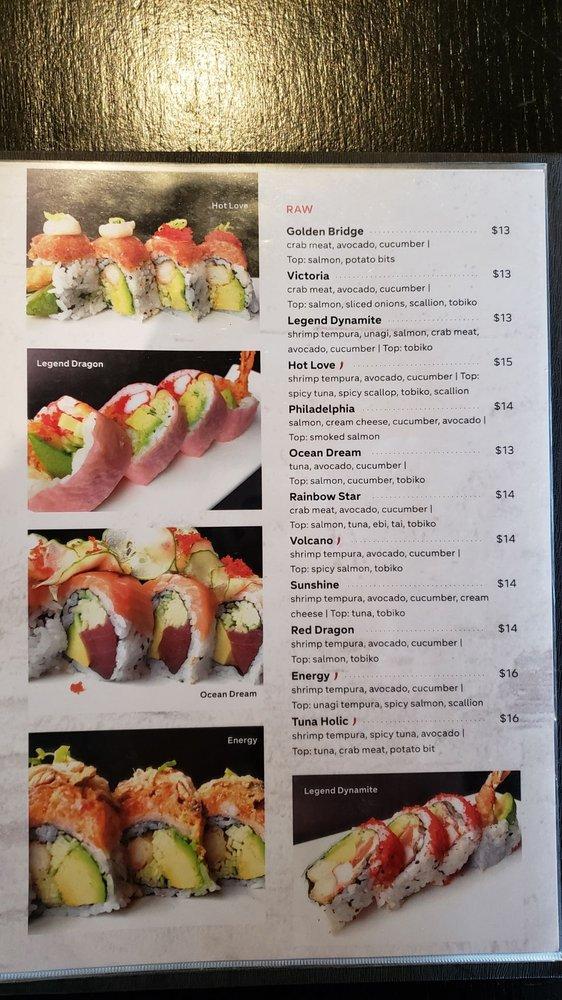 Menu at MiKi sushi restaurant, Markham