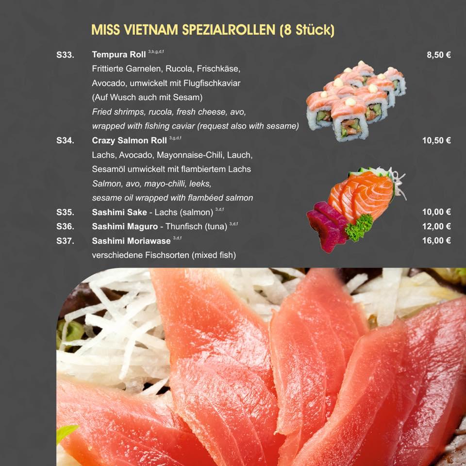 Speisekarte von Miss Vietnam restaurant, Bayreuth