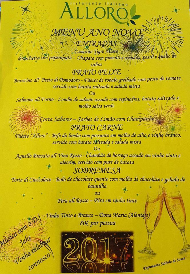Menu at Restaurante ALLORO, Praia da Luz