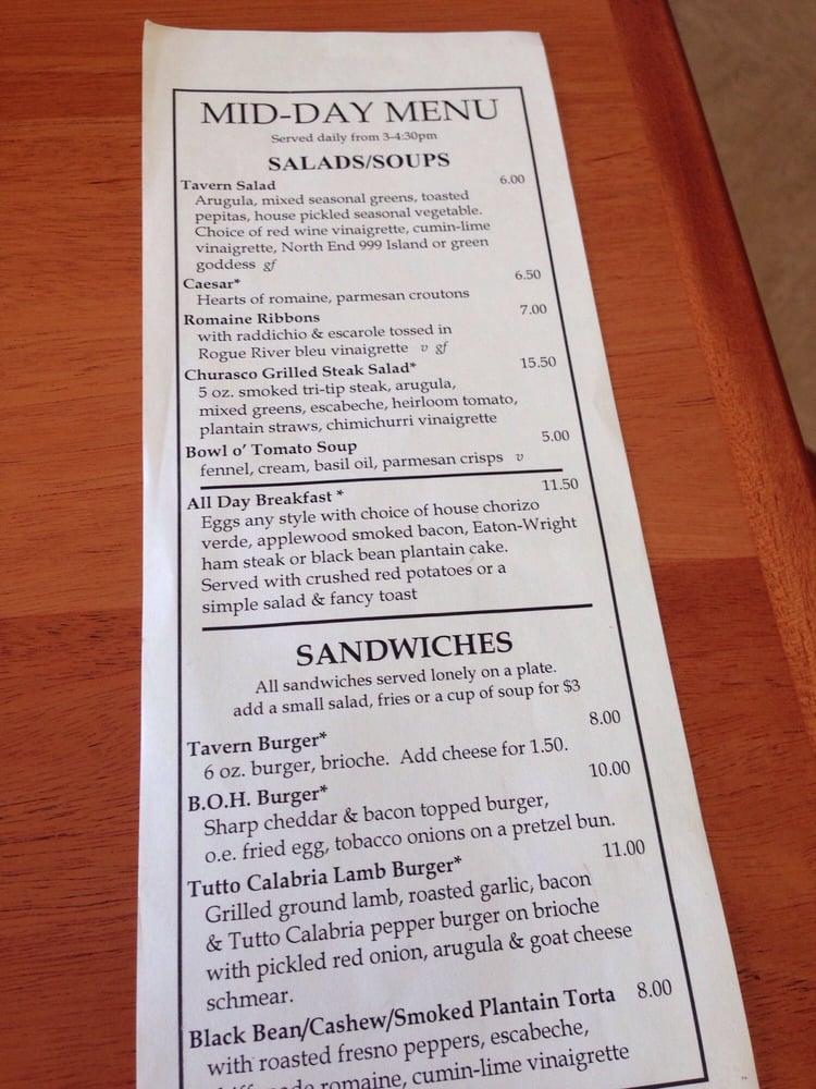Menu at Cooks Tavern pub & bar, Tacoma