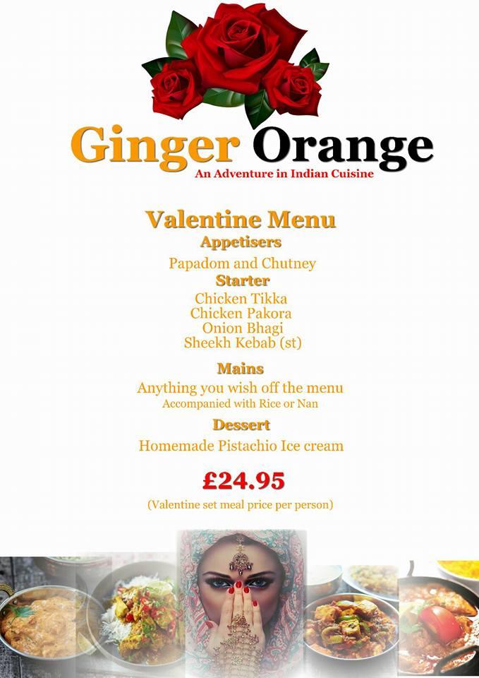 Menu at Ginger Orange restaurant, Coventry
