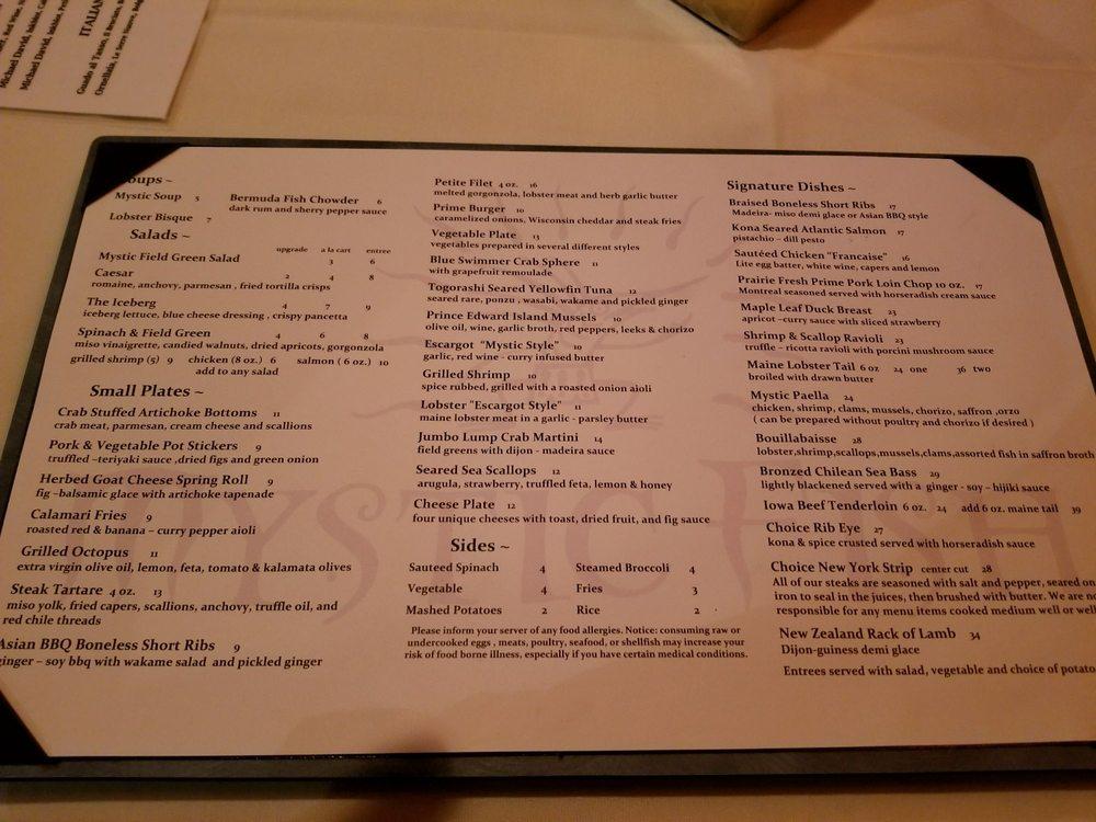 Menu at Mystic Fish pub & bar, Palm Harbor, Tampa Rd