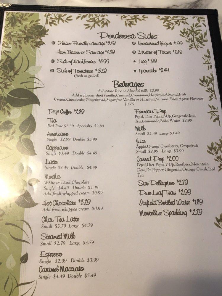 Menu at Trees Restaurant & Bakery, Parksville