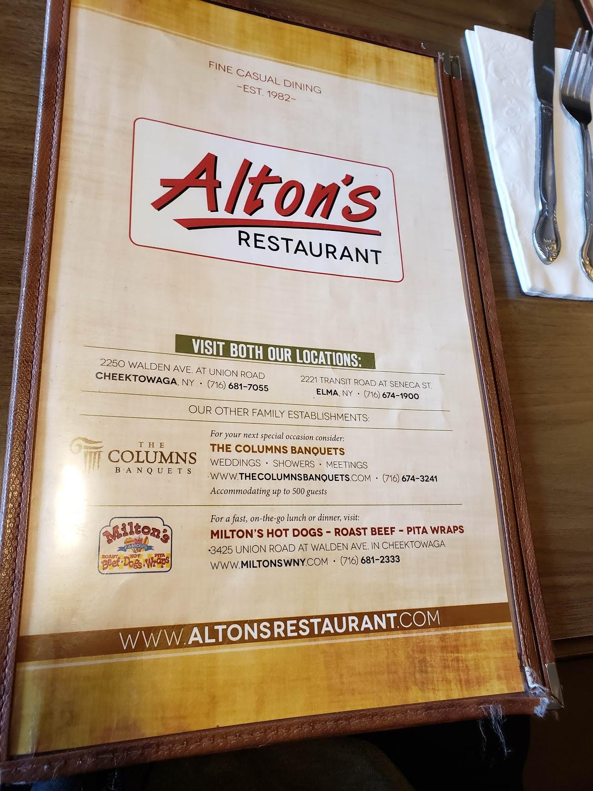 Menu at Alton's Restaurant - Cheektowaga, Buffalo, Walden Ave