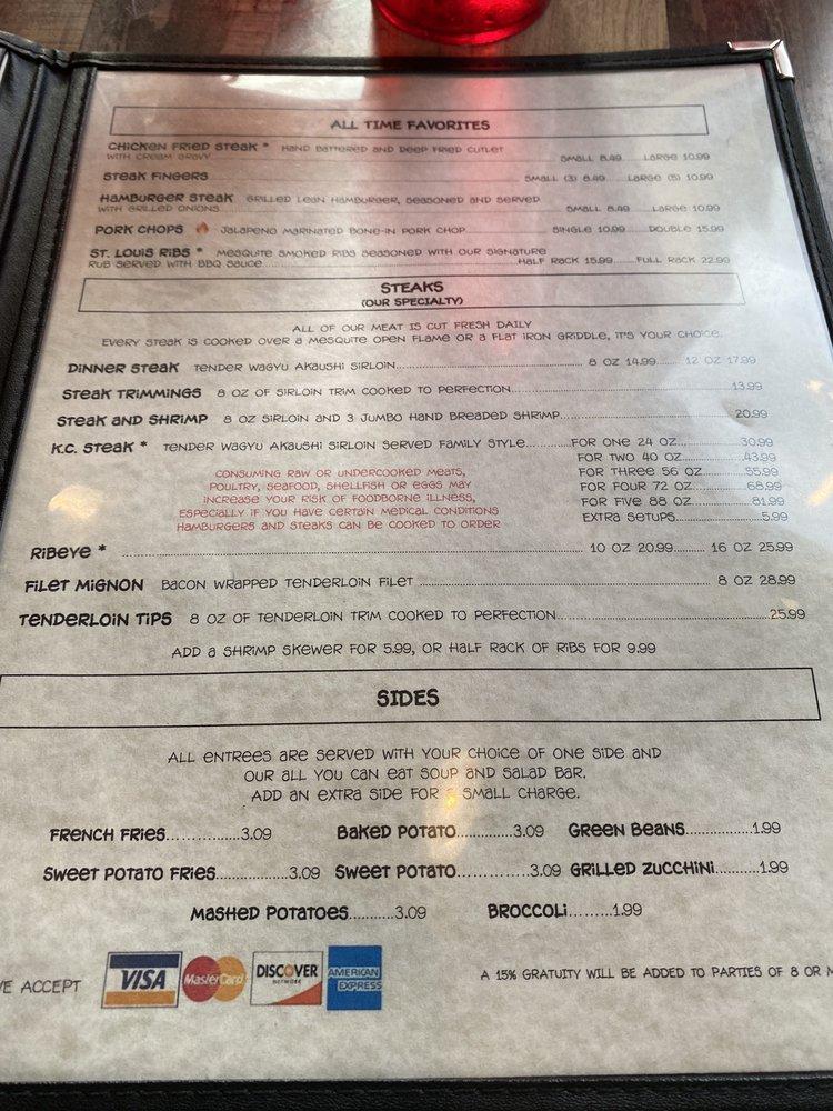 Menu at Beefmaster Steakhouse-Weatherford, Weatherford