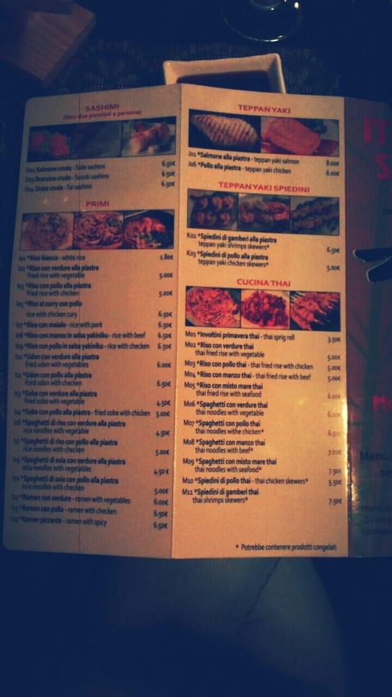 Menu at Itacho Sushi restaurant, Florence