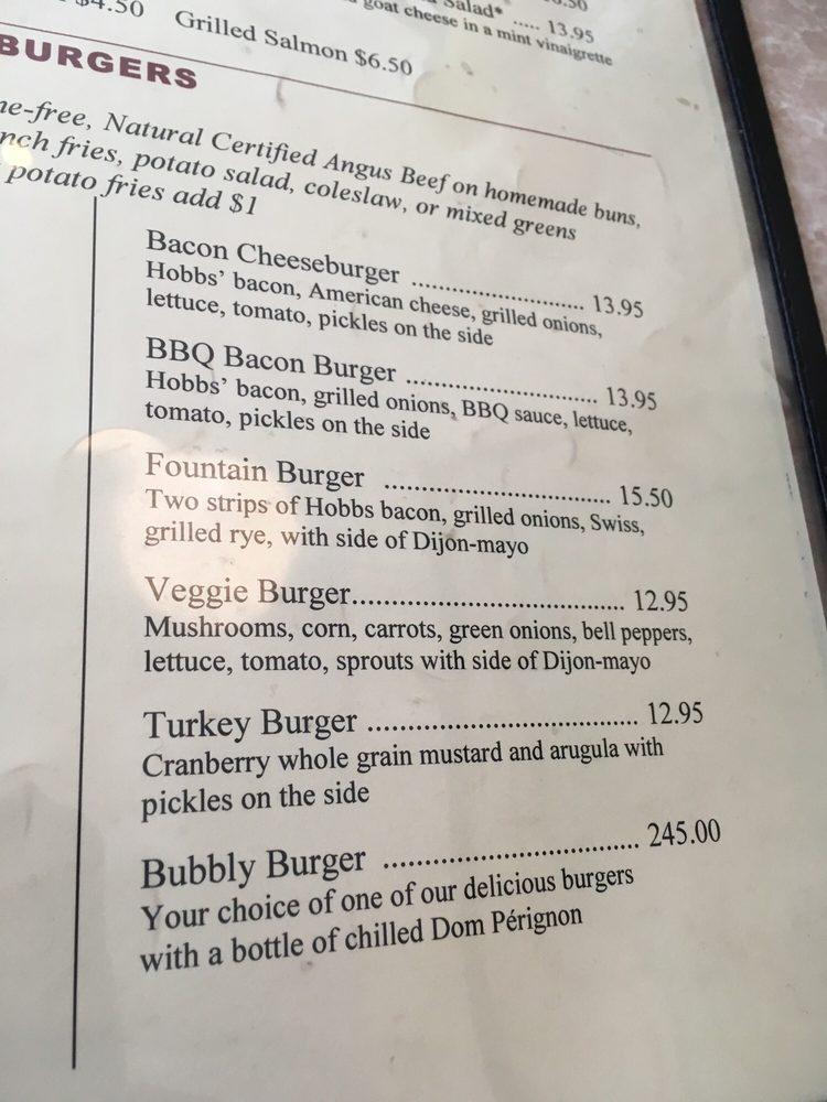 Menu at Palo Alto Creamery restaurant, Palo Alto, 566 Emerson St