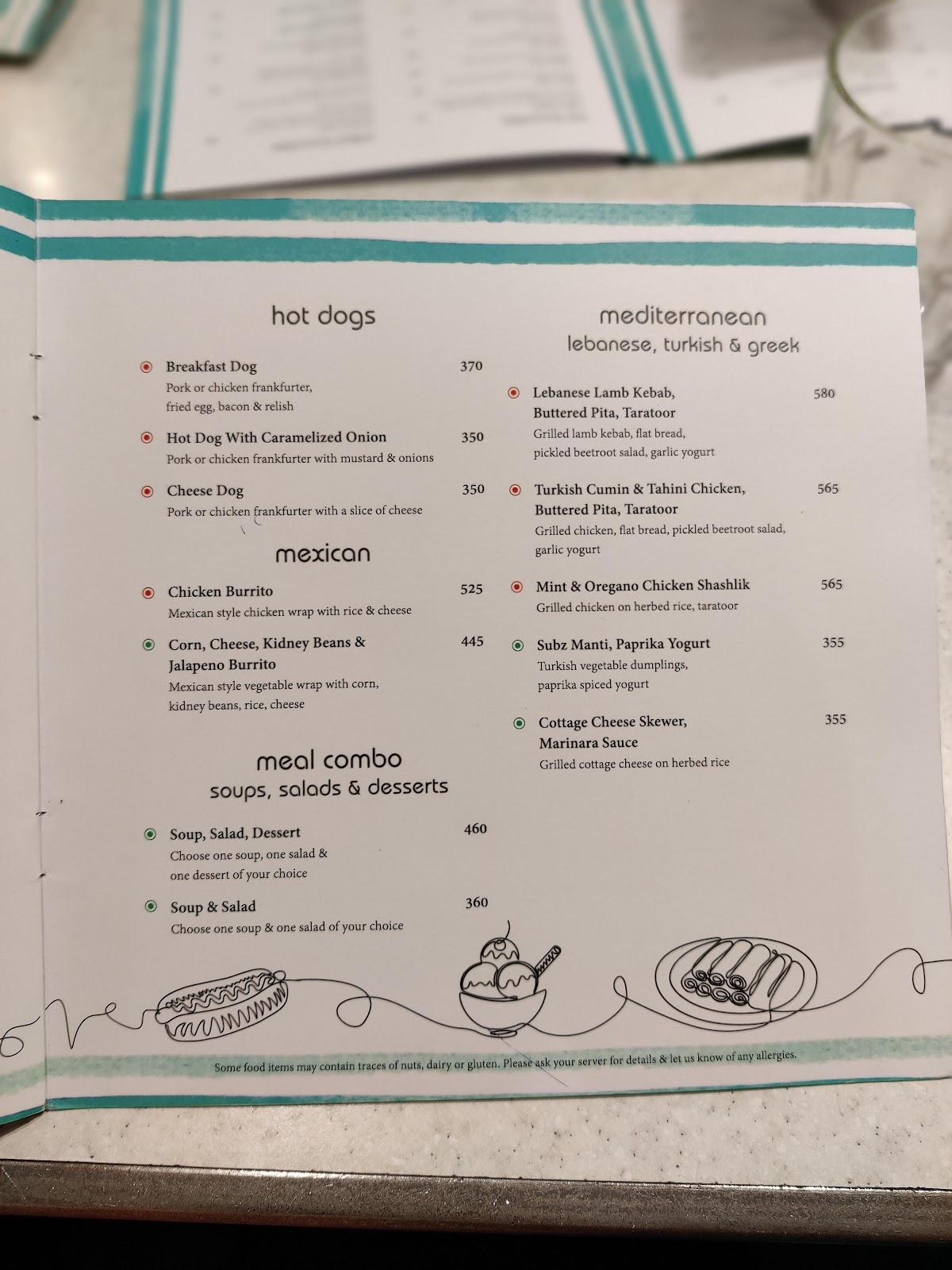 Menu at Habitat Hub, New Delhi