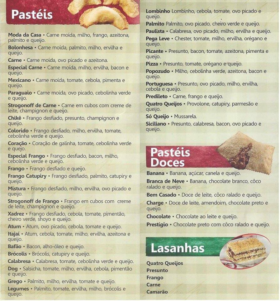 Menu em Mega Pizzas e Pastéis restaurante, Itajaí