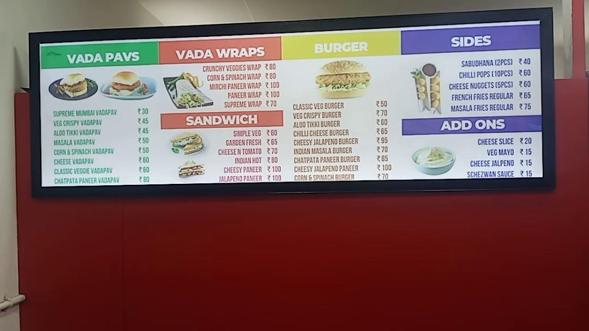 Menu at Namaste Vadapav N Sandwich, Chennai