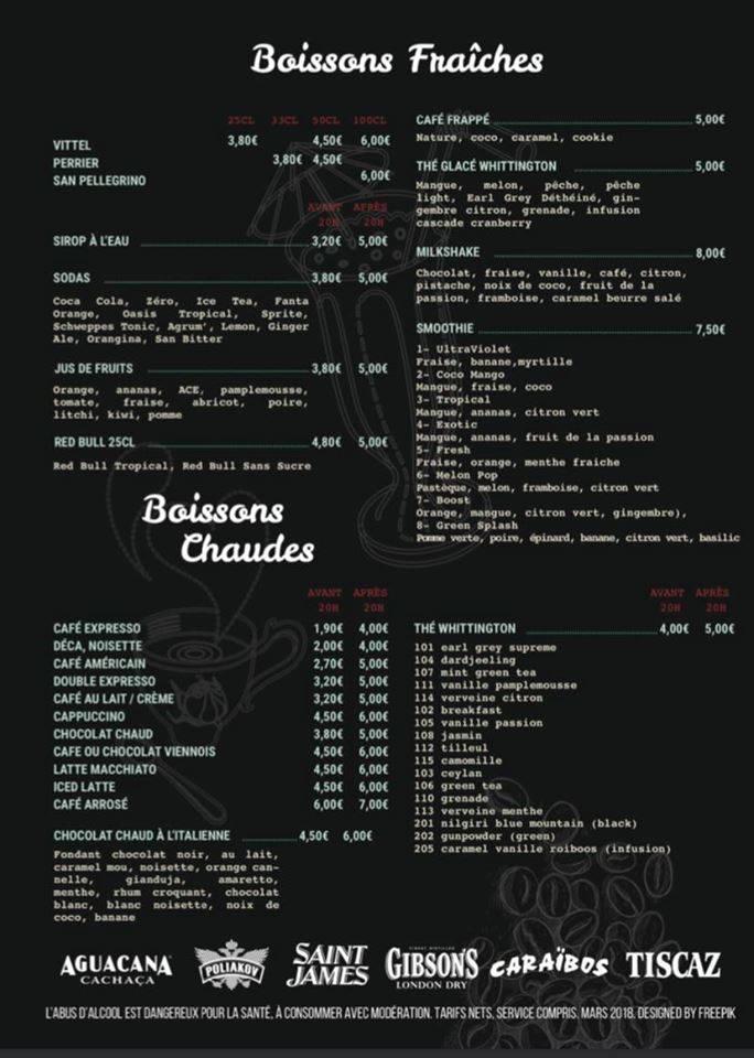 Menu at Red kafé pub & bar, Nice
