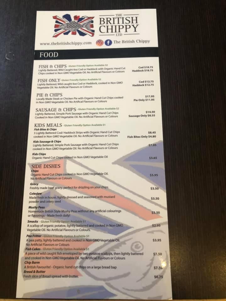 Menu at The British Chippy (Okotoks) Ltd restaurant, Okotoks