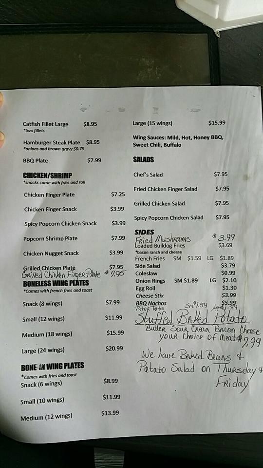 Menu at The Food Shack BBQ, Addison