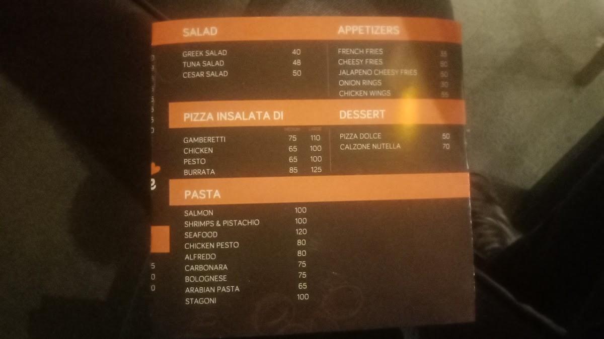 Menu au BALENO CAFE, Nouveau Caire