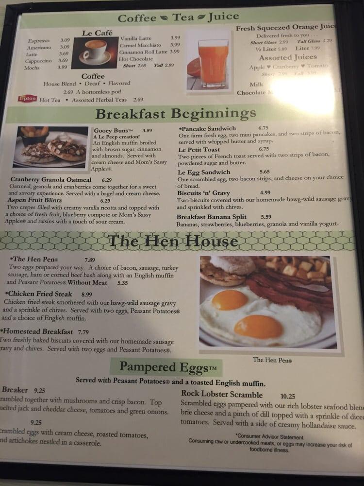 Menu at Le Peep Restaurant Highlands Ranch, Highlands Ranch, E County ...
