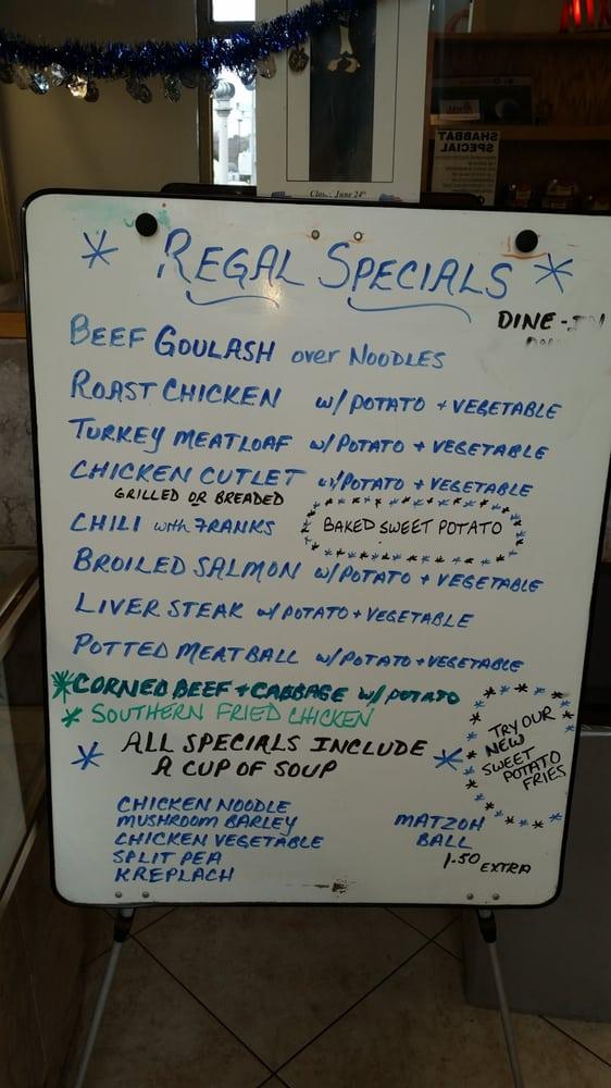 Menu at Regal Kosher Deli & Caterers restaurant, Plainview