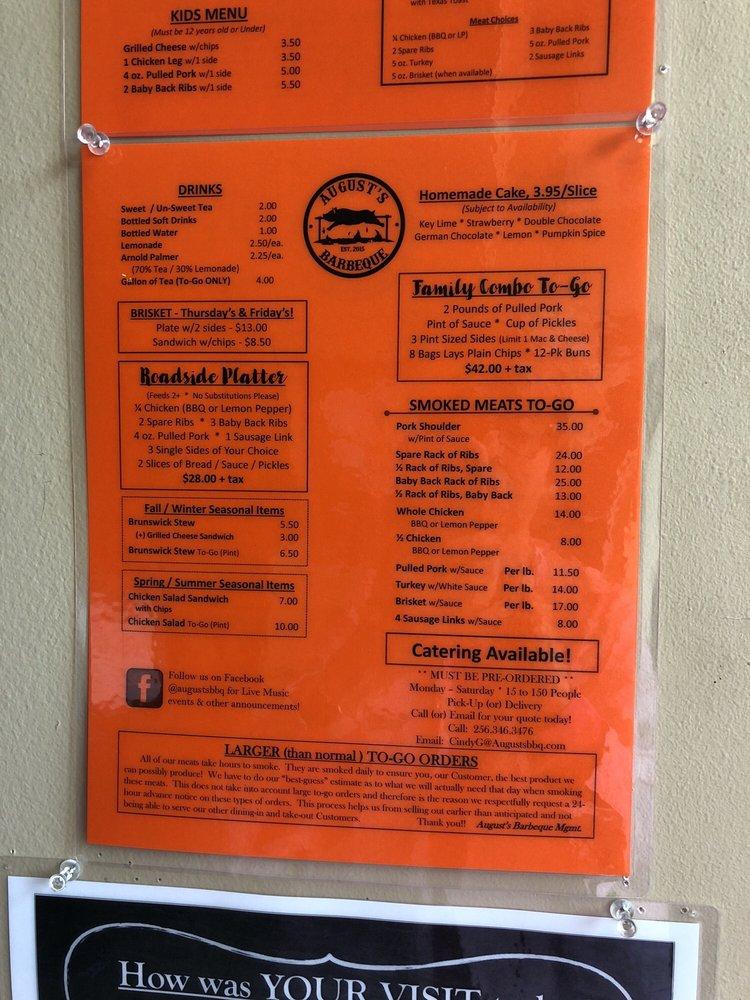 Menu at Bandits Bar & Grill, LLC, Sylacauga