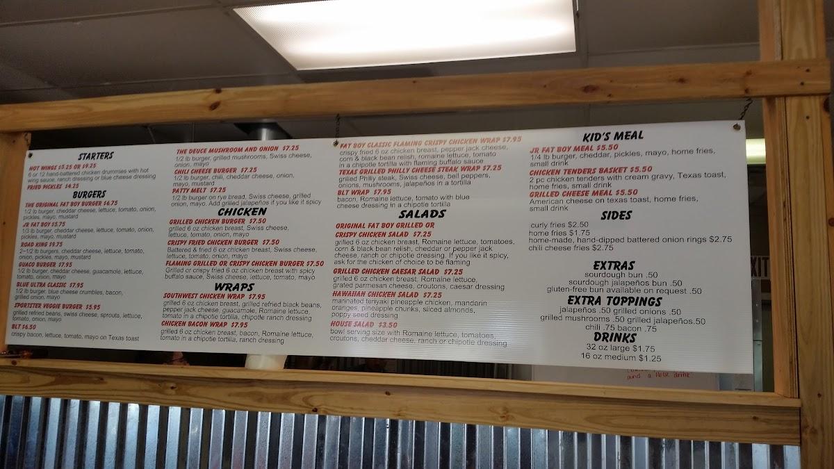Carta del restaurante Fat Boy Burgers, Johnson City, 104 US-281