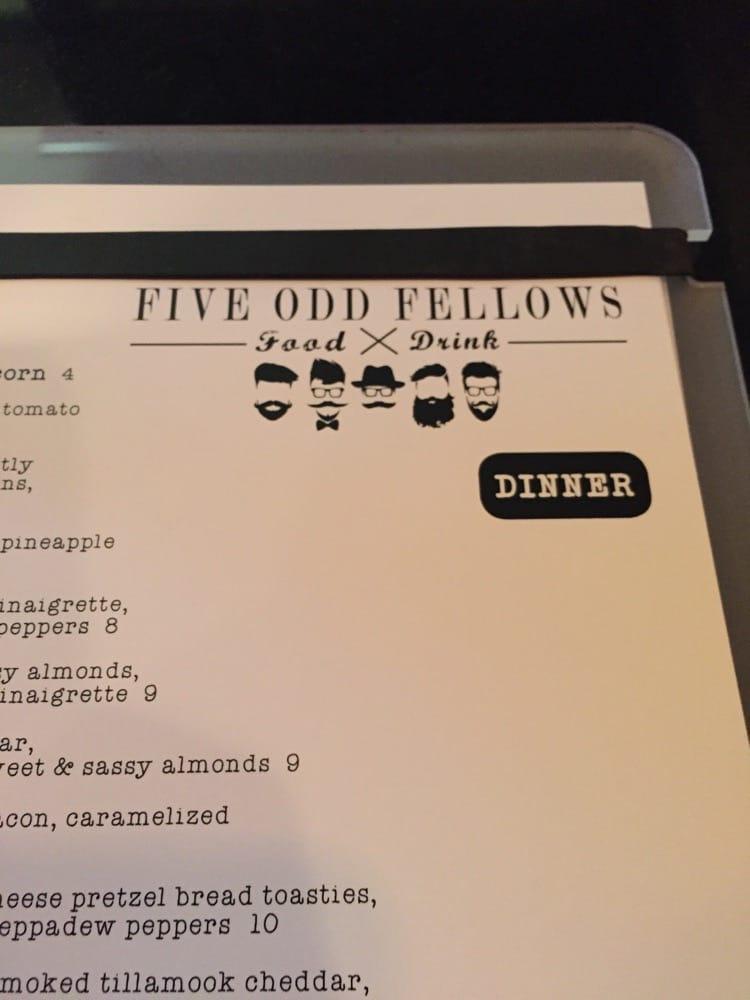 Menu at Five Odd Fellows Food & Drink pub & bar, Nashville