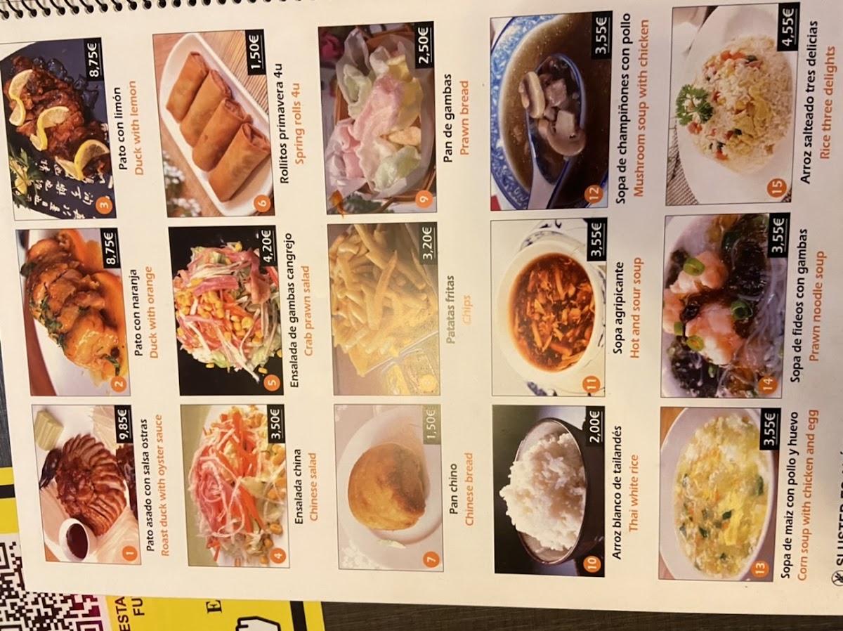 Menu at Fu Xing restaurant, Barcelona