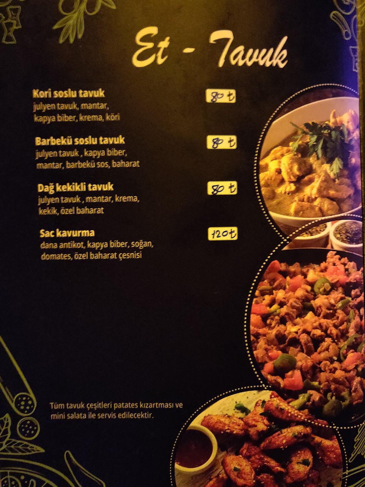 Menu at Masai Mara, Antalya