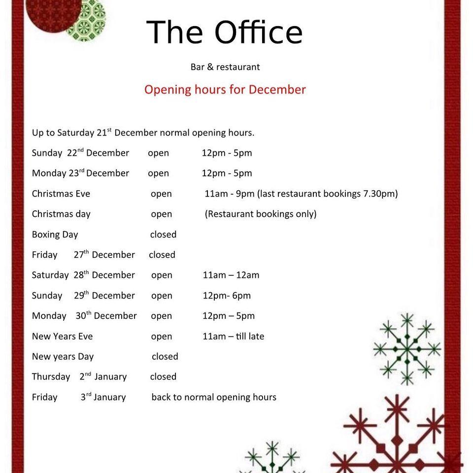 Carta de The Office Bar & Restaurant, Southport